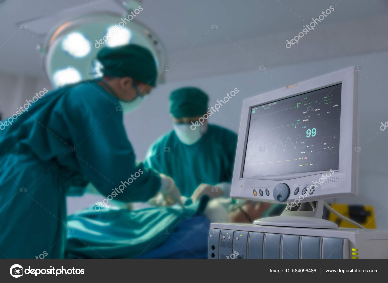 Electrocardiogram Display Hospital Surgery Operating Emergency Room ...