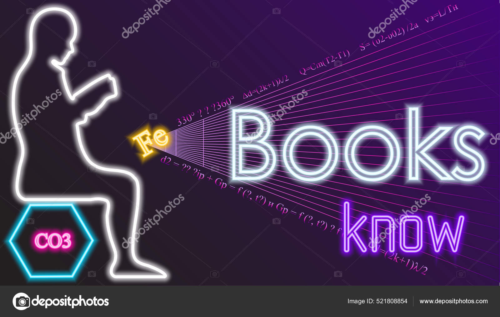 Books Know Book Reading Horizontal Banner Sign Formula Physics ...