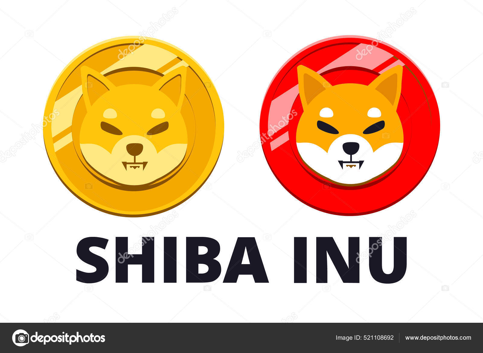 Vector Image Cryptocurrency Logo Shiba Inu Author's Development White ...