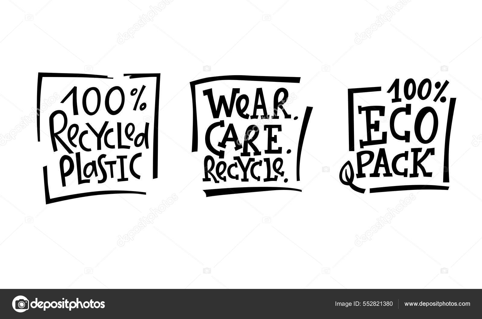 Plastique recyclé, usure, entretien - ensemble de lettrage d'emballage ...