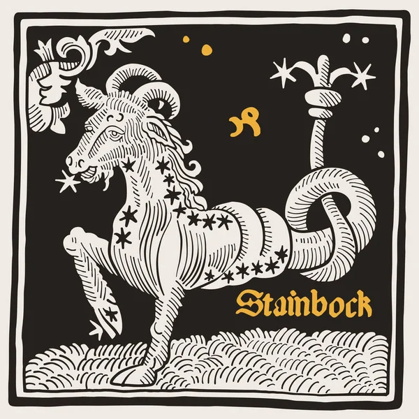 Ensemble Signes Zodiaque Constellations Illustration Style Médiéval ...