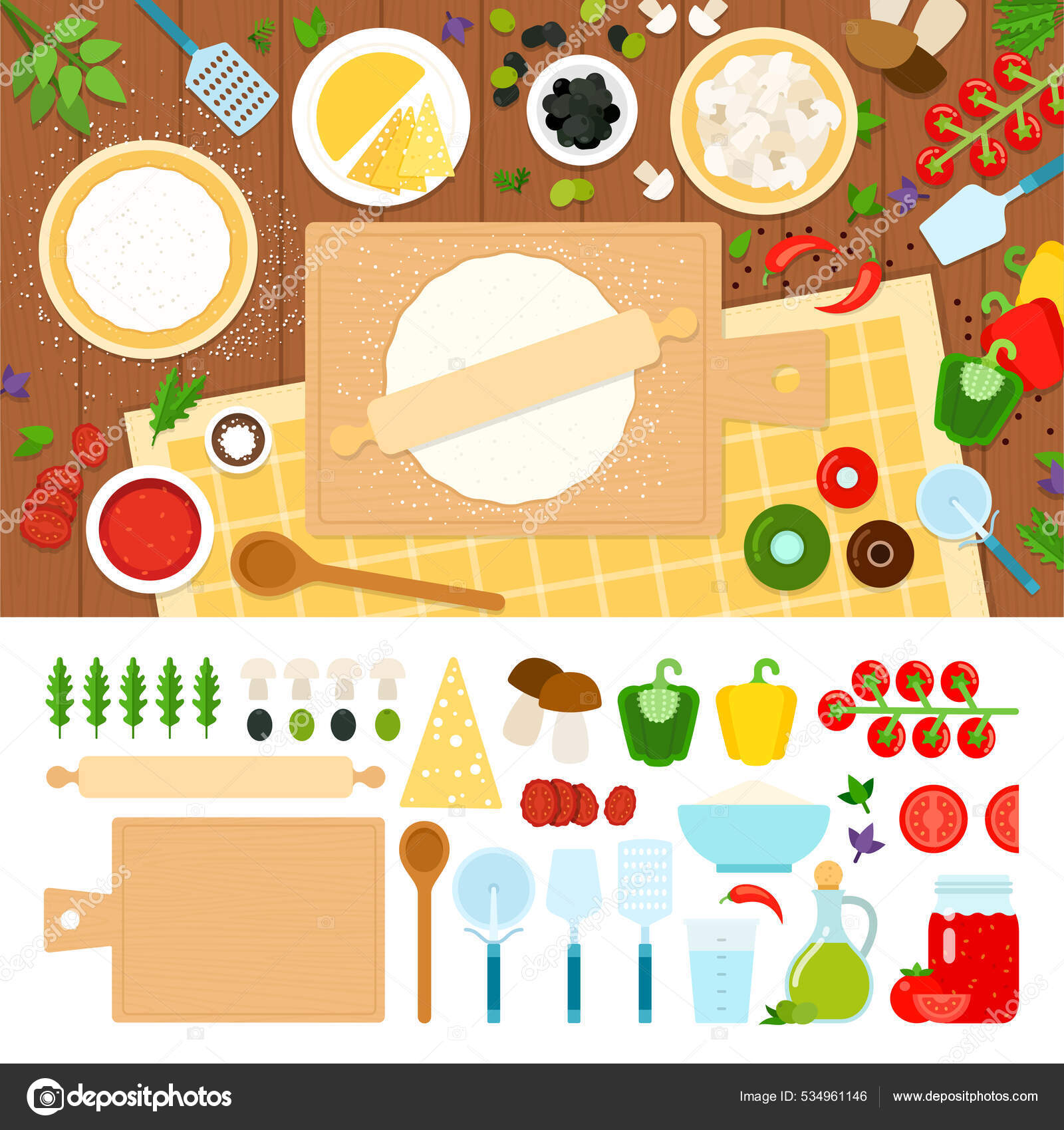 Pizza cocking with ingredients Stock Vector Image by ©mountainbrothers ...