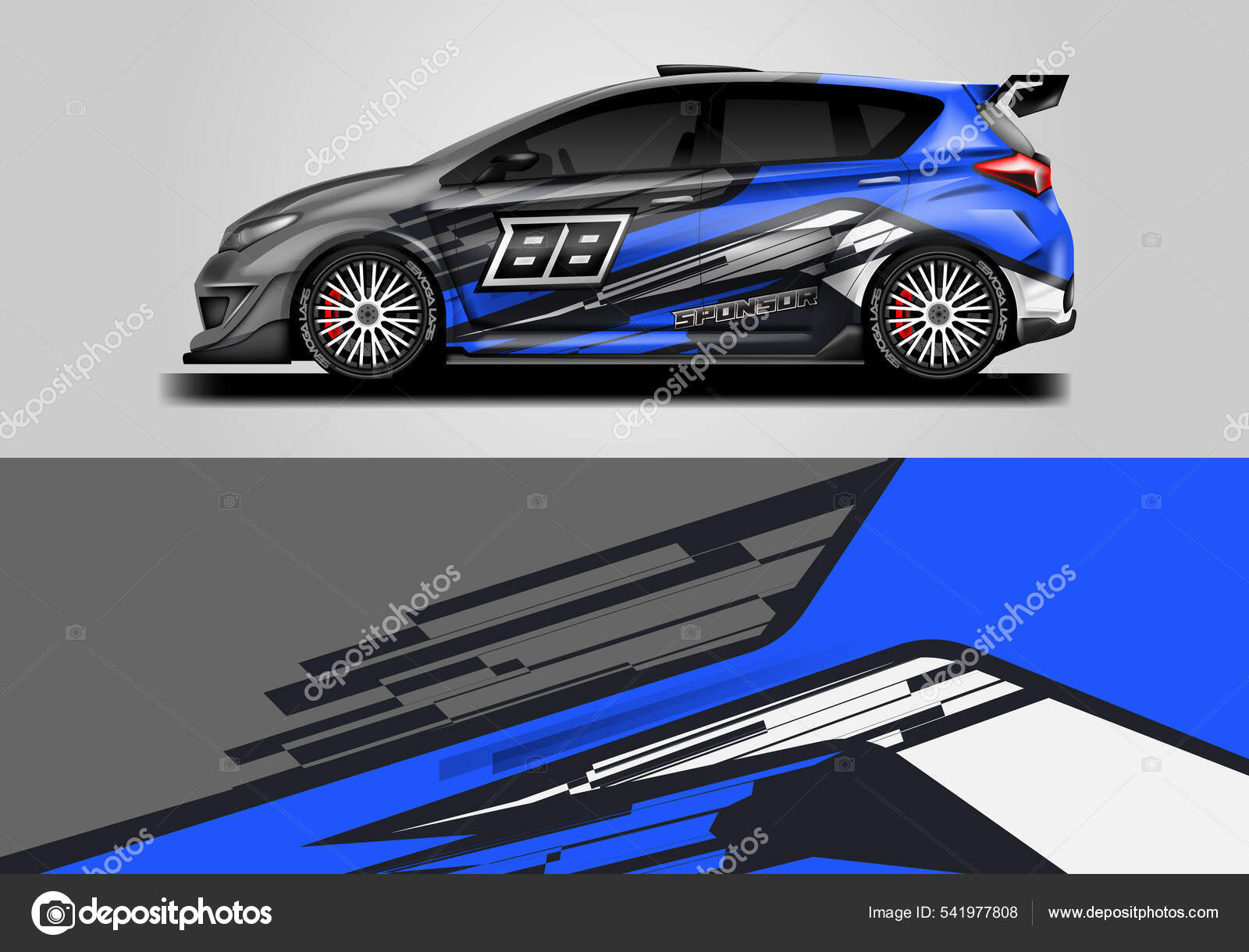 Car Wrap Design Vector Ready Print Editable Stock Vector Image by ...