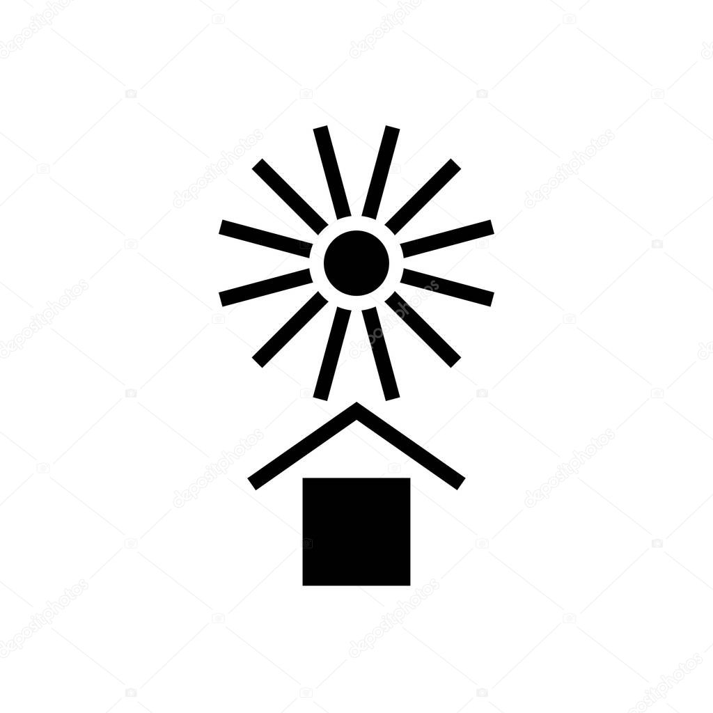 Marcador de sol y techo. Medios Proteger de la luz solar. Icono ...