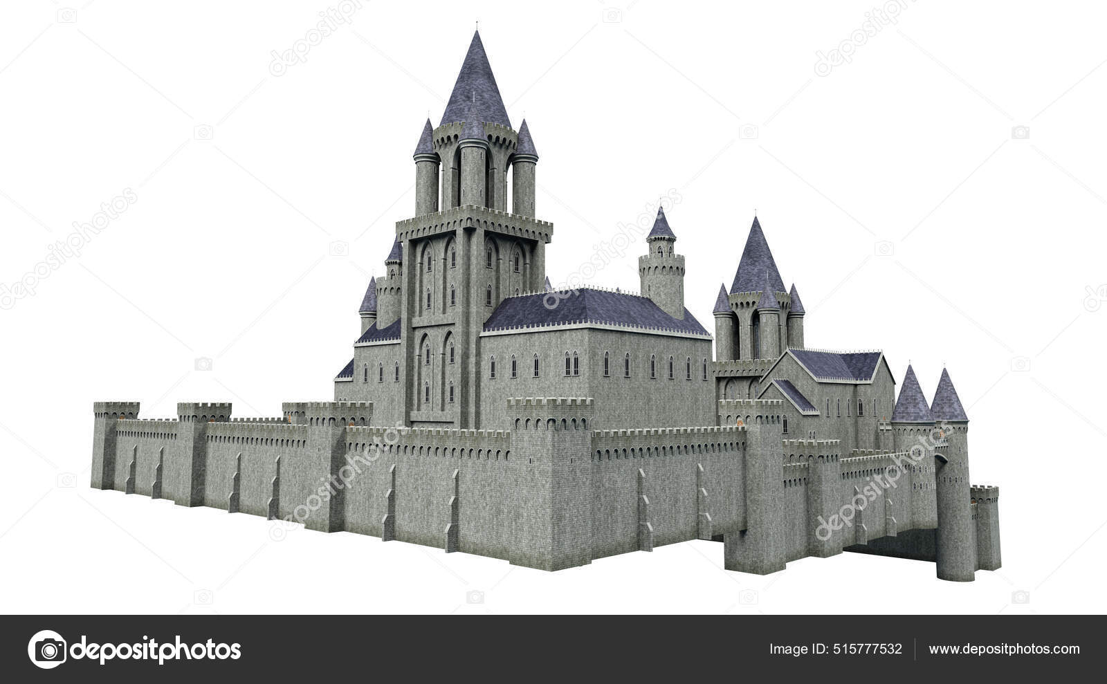 Castle Academy Fantasy Architecture Illustration Rendering — Stock ...