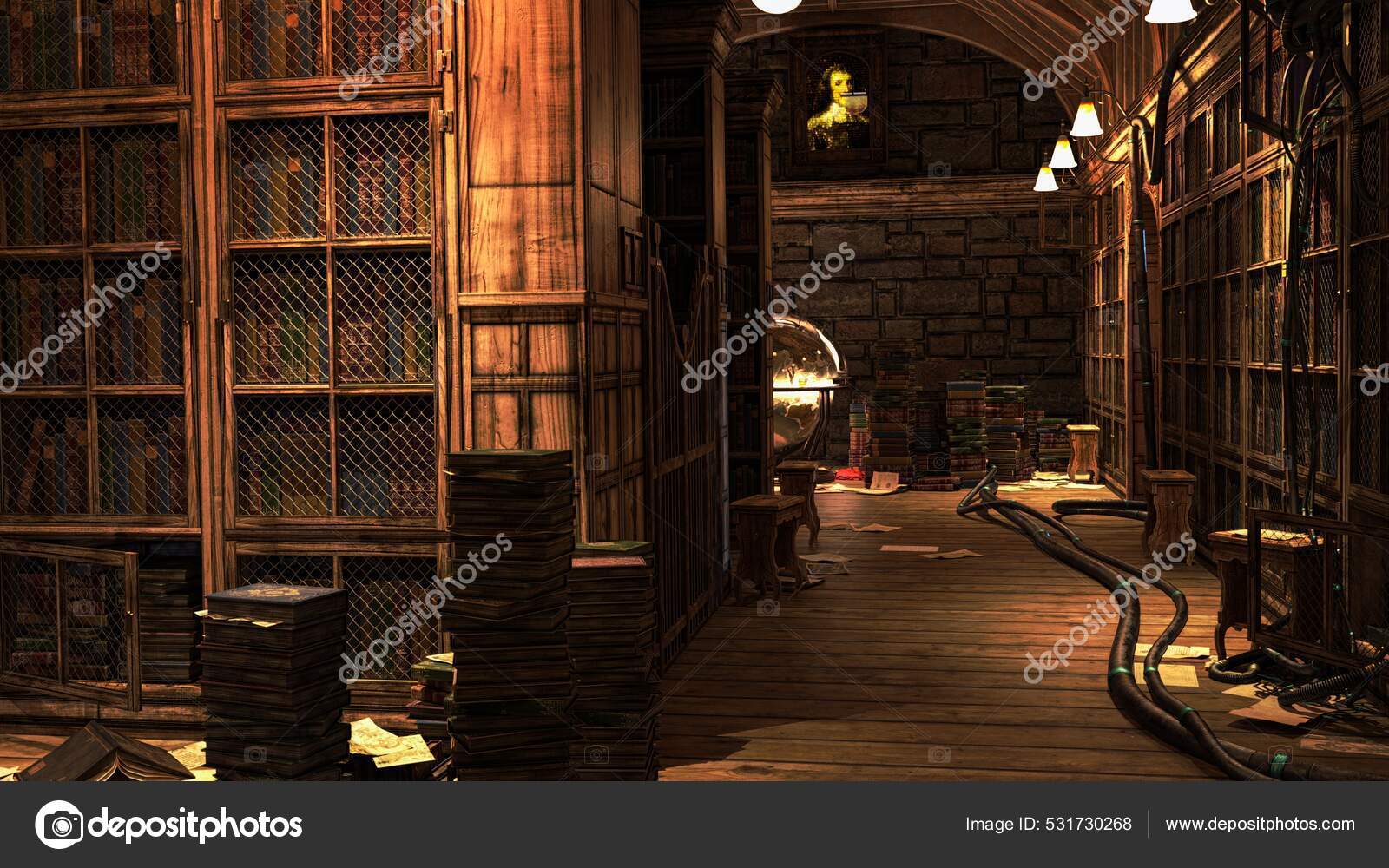 Academy Building Library Fantasy Architecture Illustration Rendering ...