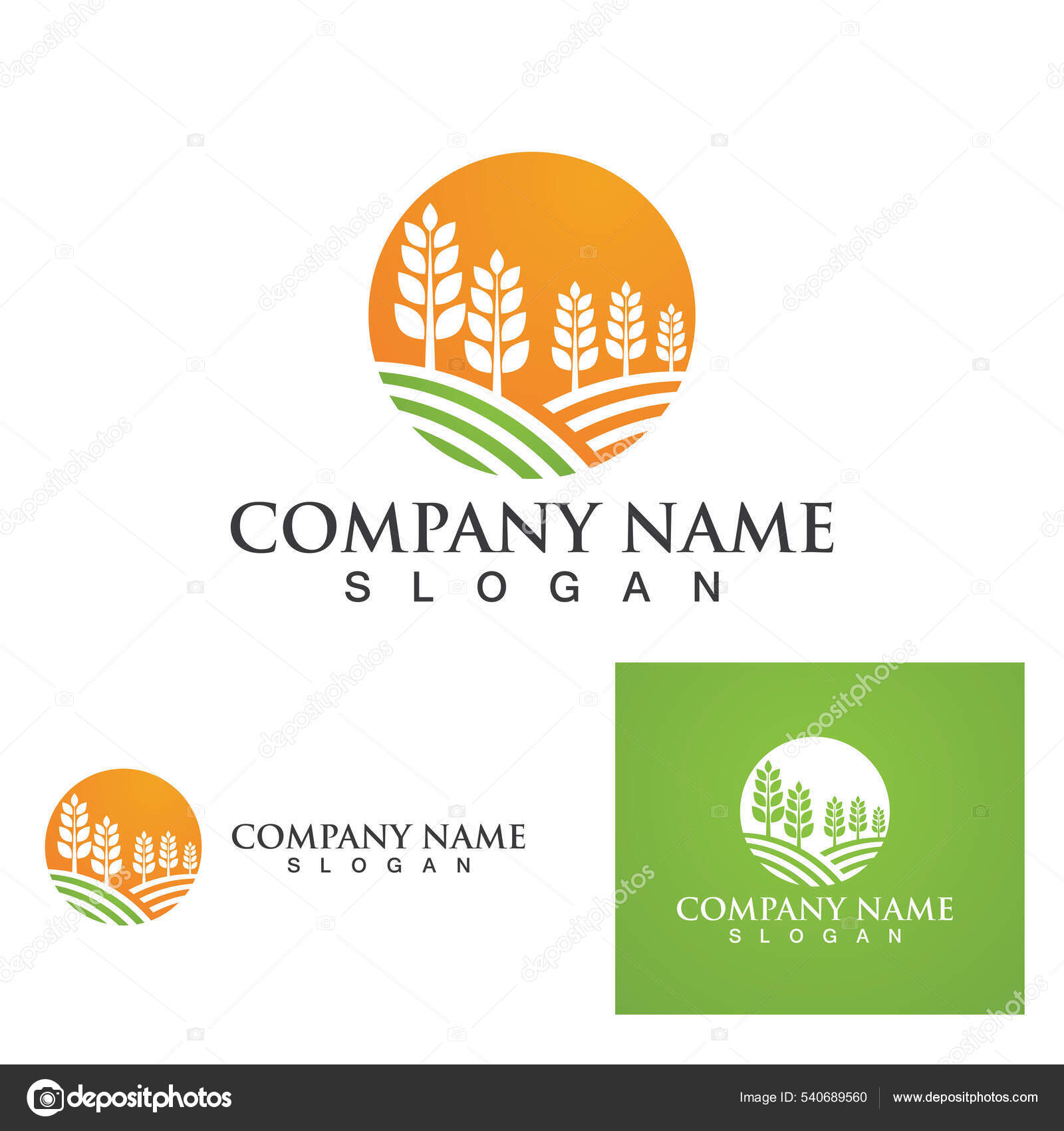 Wheat Plantation Logo Symbol Stock Vector by ©Hatigraphic 540689560