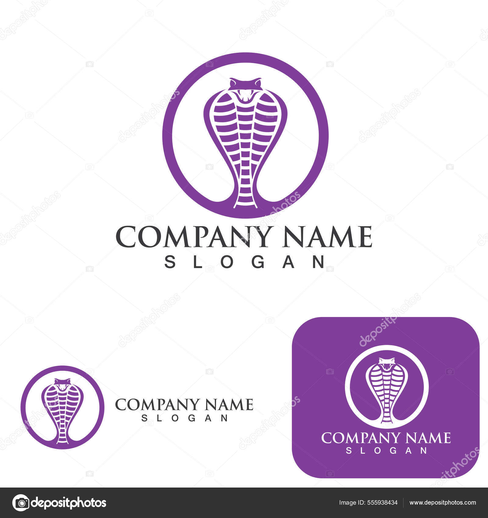 Logo Ular Ular Viper Elemen Desain Bahaya Ikon Ular Simbol Vektor Stok ...