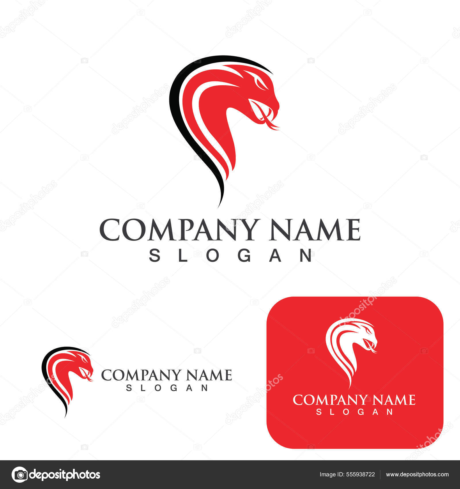 Serpiente Serpiente Logo Diseño Elemento Peligro Serpiente Icono ...