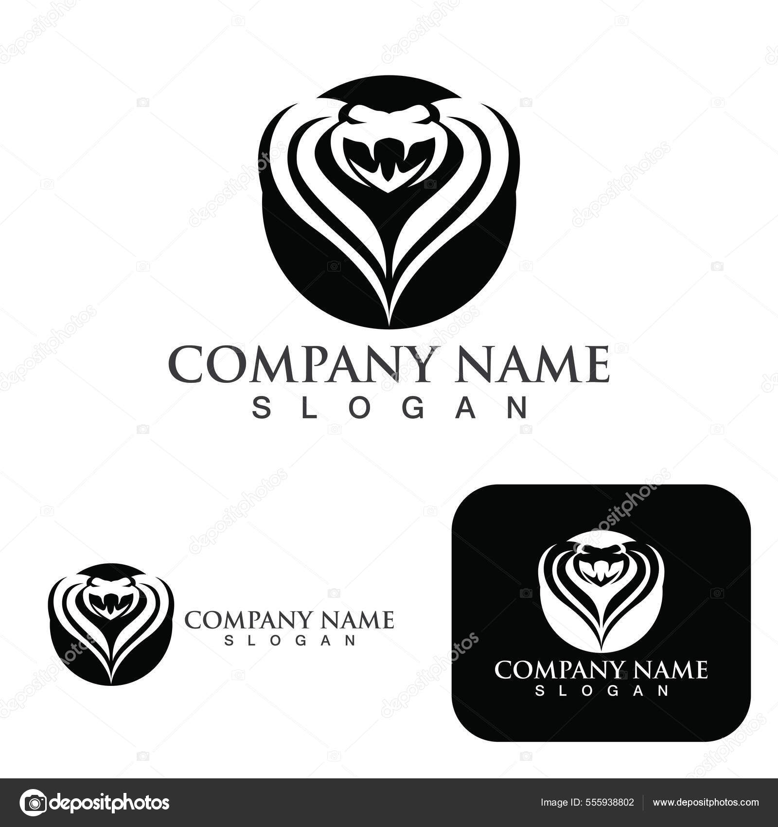 Víbora Cobra Logotipo Elemento Design Ícone Serpente Perigo Símbolo ...
