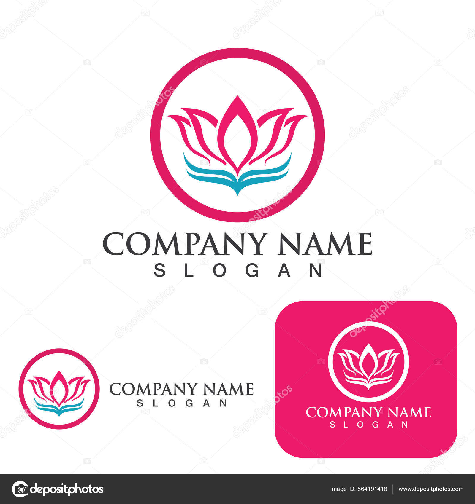 Lotus Flower Logo Symbol Vector Stock Vector by ©Hatigraphic 564191418