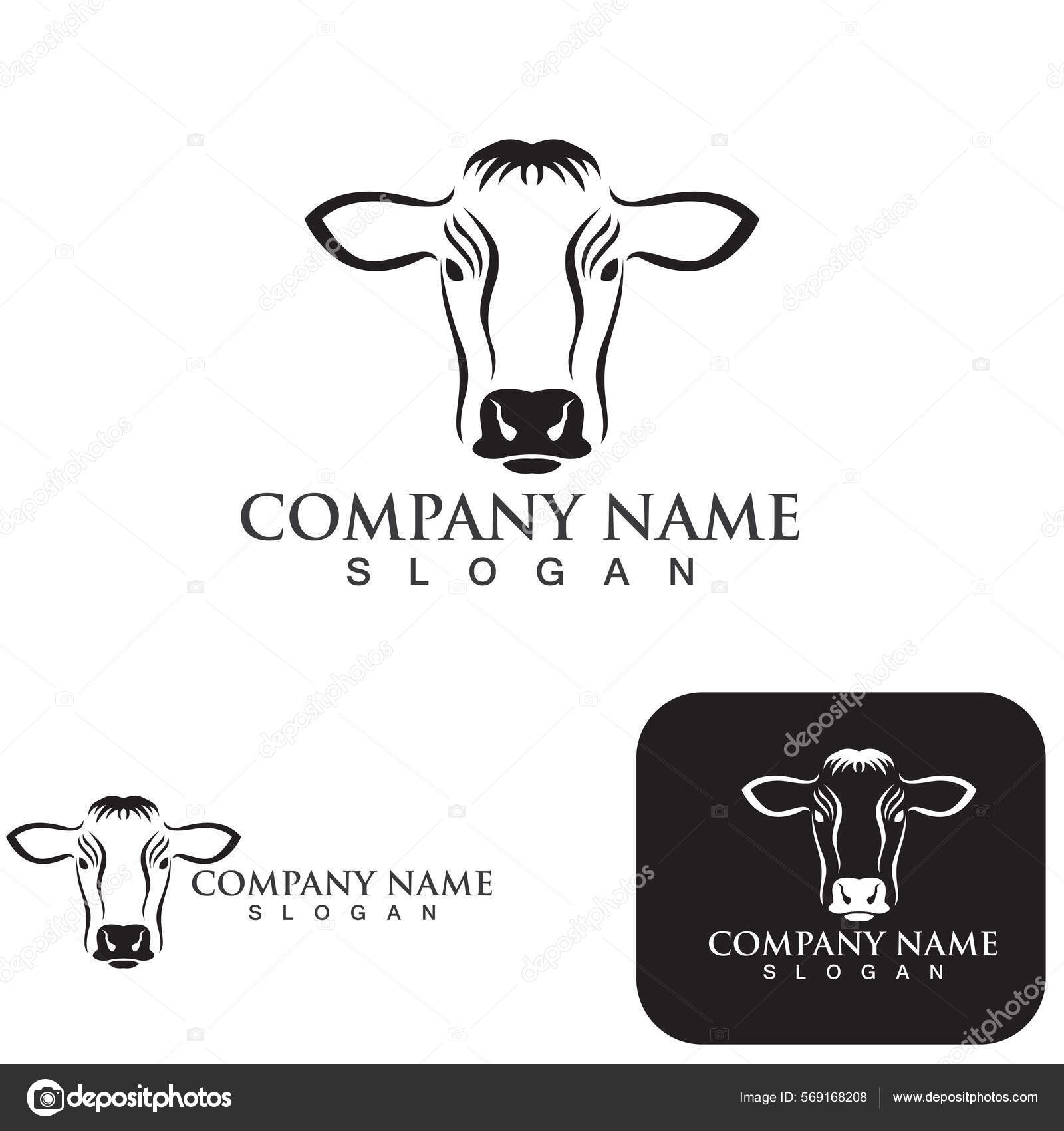 Símbolos Cabeça Vaca Logo Vetor Modelo Vetor de ©Hatigraphic 569168208