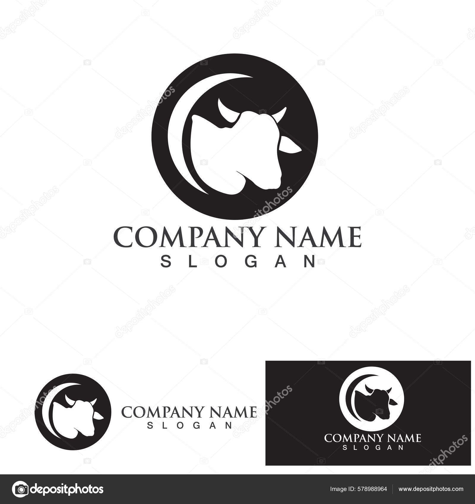 Image vectorielle Vache Tête Symboles Logo Vecteur Modèle par ...