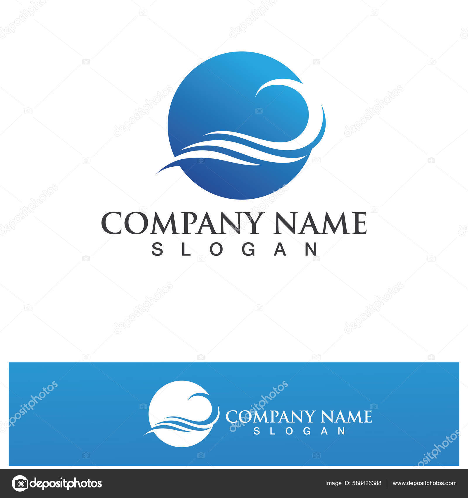 Water Wave Logo Vector Illustration Design Stock Vector By ©hatigraphic 588426388