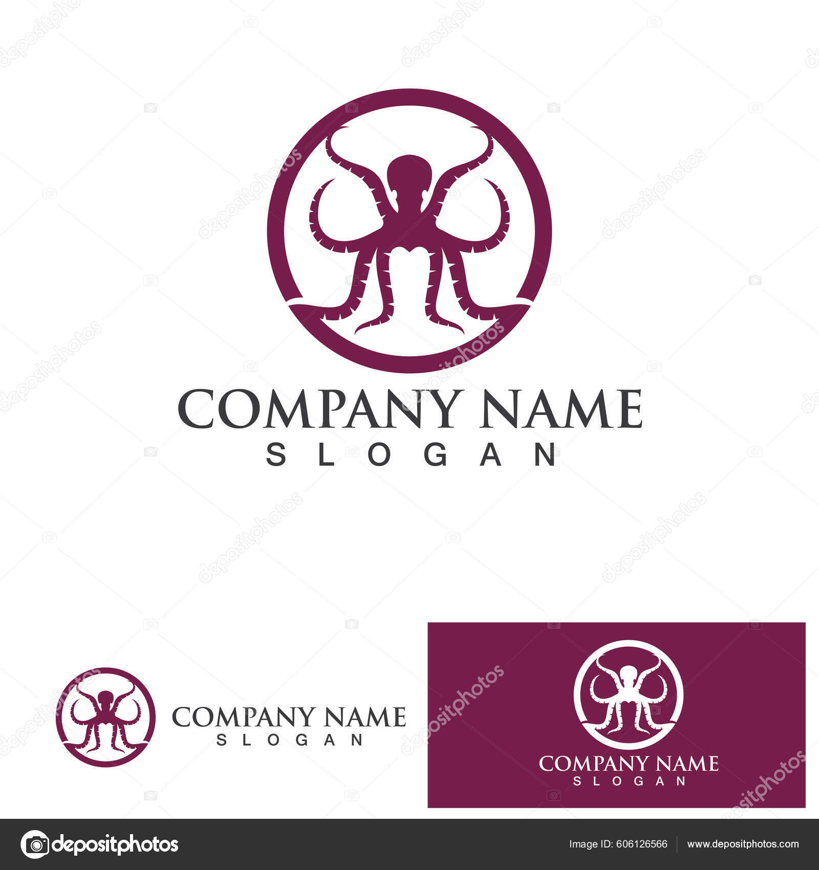 Octopus Logo Vector Design Symbol Stock Vector by ©Hatigraphic 606126566