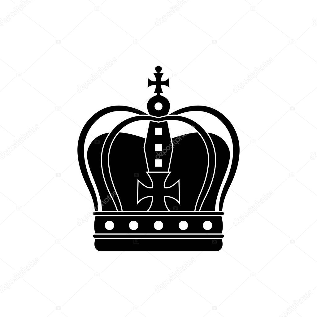 La insignia de la corona es un símbolo de poder monárquico en negro ...