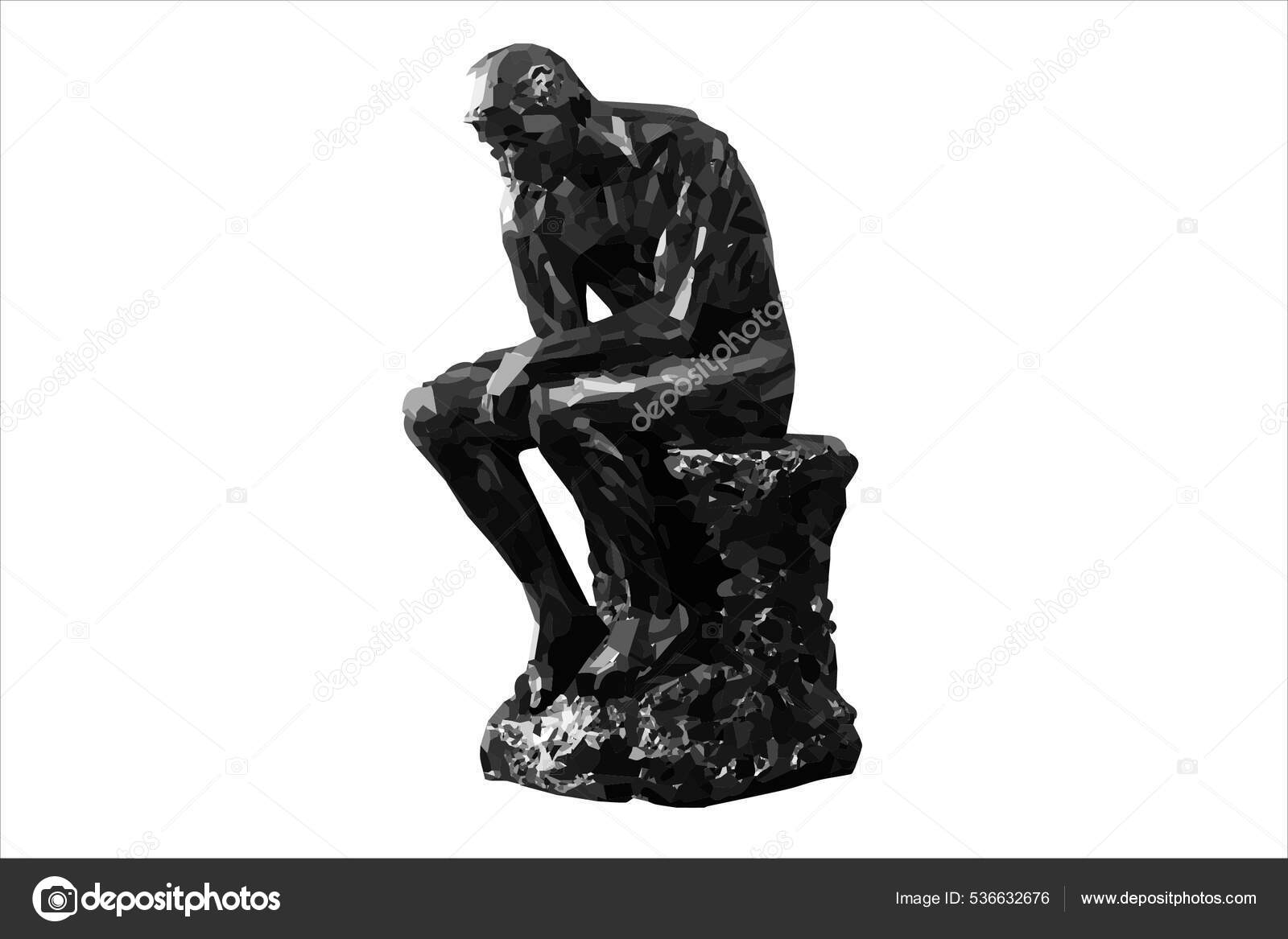 Thinker Statue Silhouette