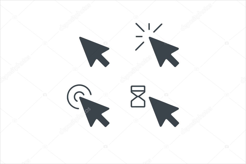 Icono de puntero de clic del ratón Ilustración de stock. El icono está ...