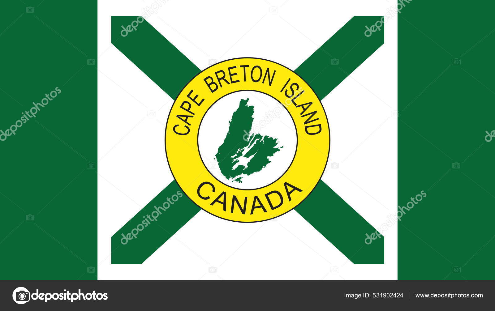 Top View Flag Cape Breton Island Canada Canadian Patriot Travel Stock Photo by ©Mermolenko 531902424