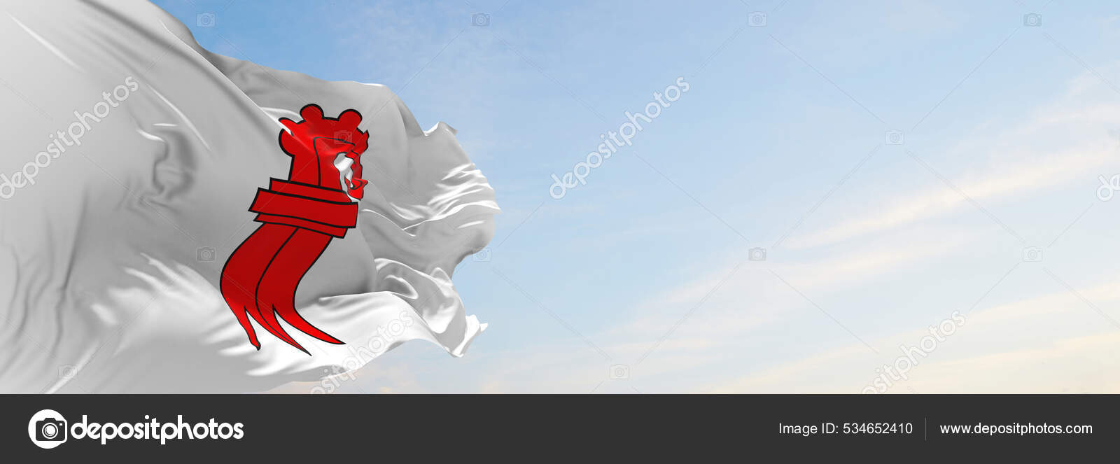 Flag Canton Basel Land Switzerland Cloudy Sky Background Sunset Panoramic — Stock Photo ...