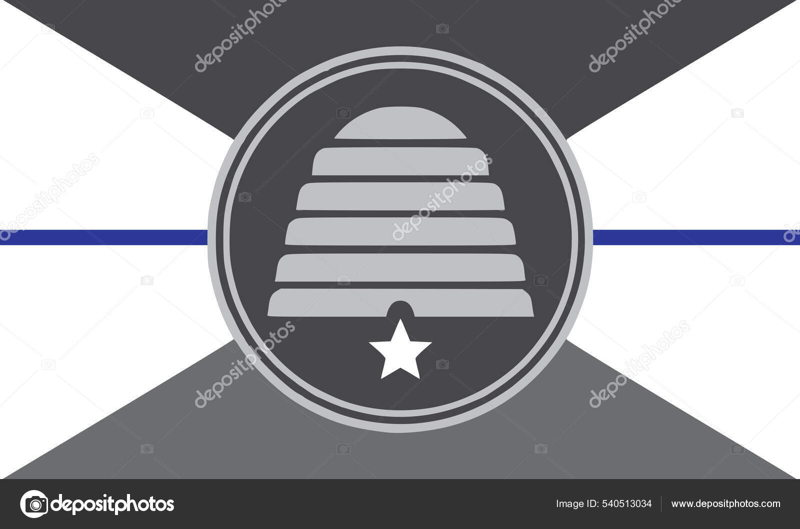 Top View Blue Line Flag Commemorative Utah State Usa United Stock Photo ...