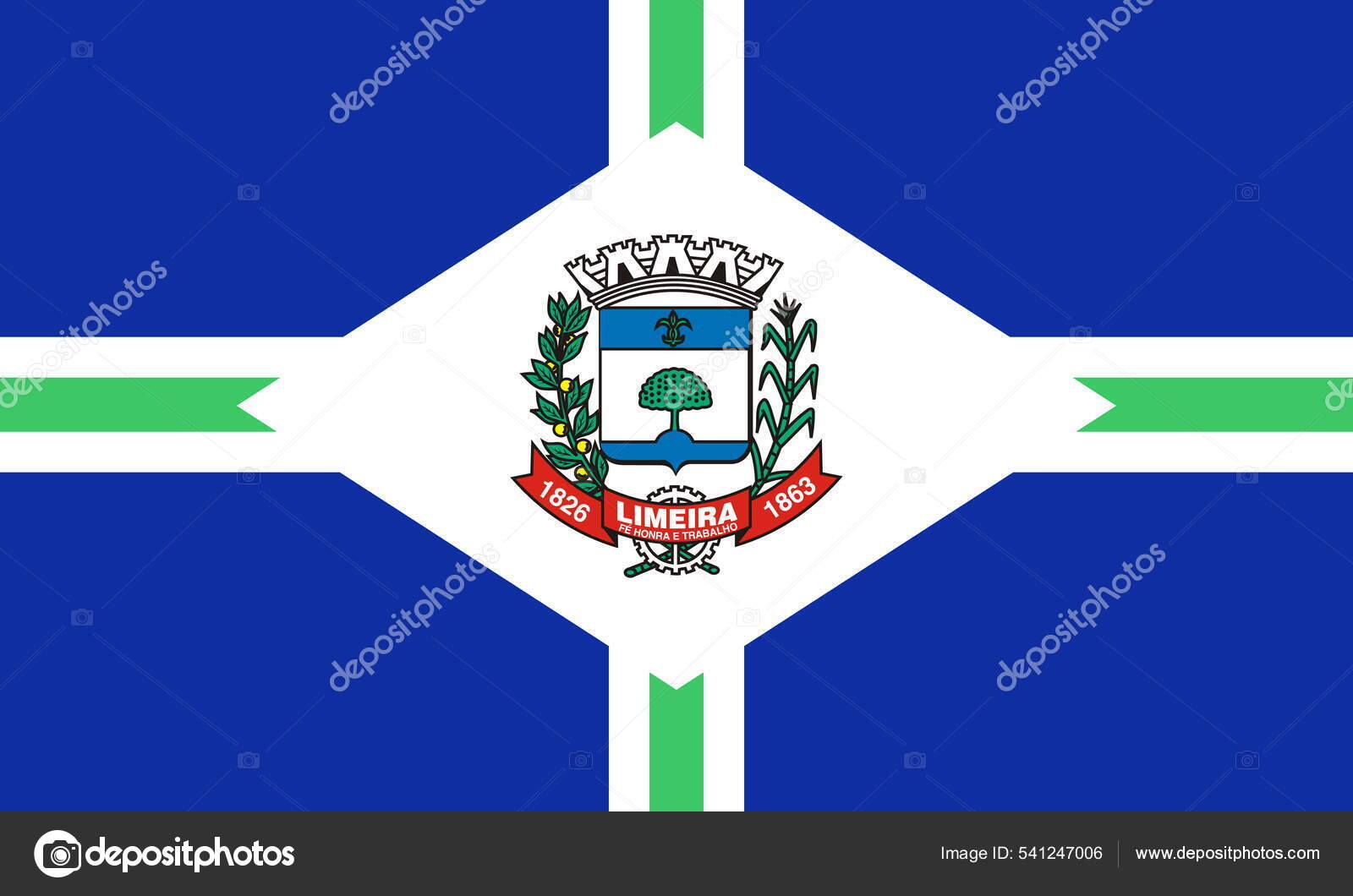 Top View Flag Limeira Sao Paulo Brazil Brazilian Travel Patriot Stock ...