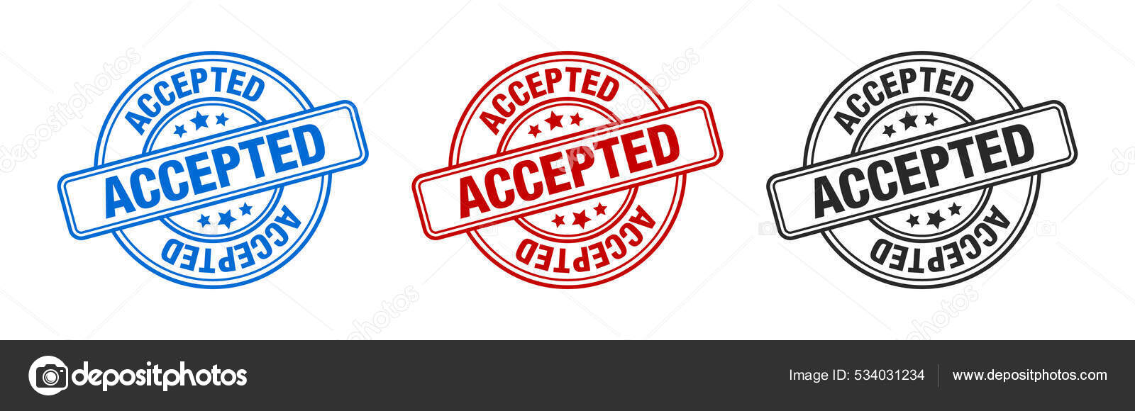 Accepted Stamp Imprint Seal Template Grunge Effect Vector Stock ...