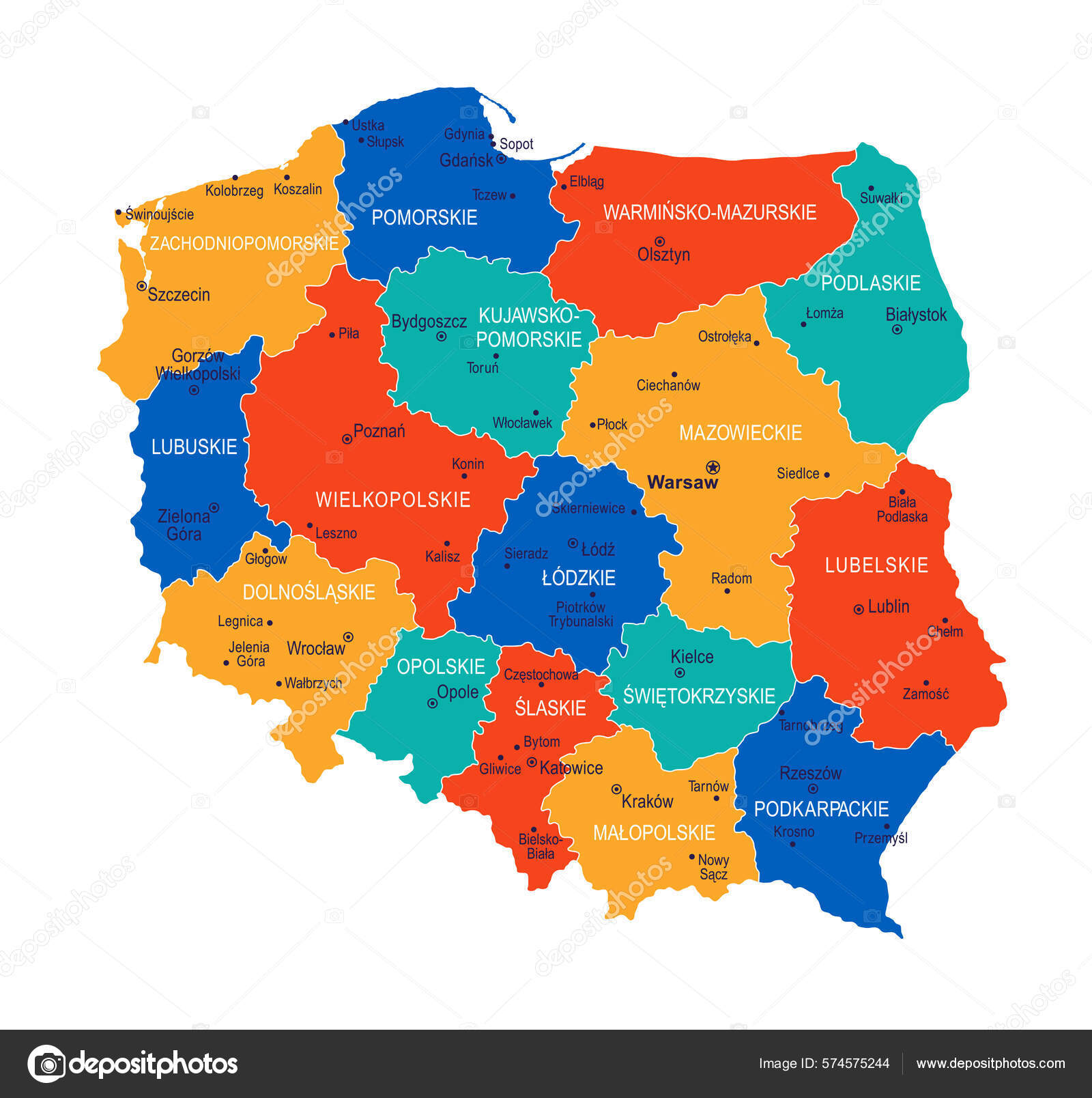 Grafika Wektorowa Mapa Polski Miasta, Mapa Polski Miasta, 52% OFF