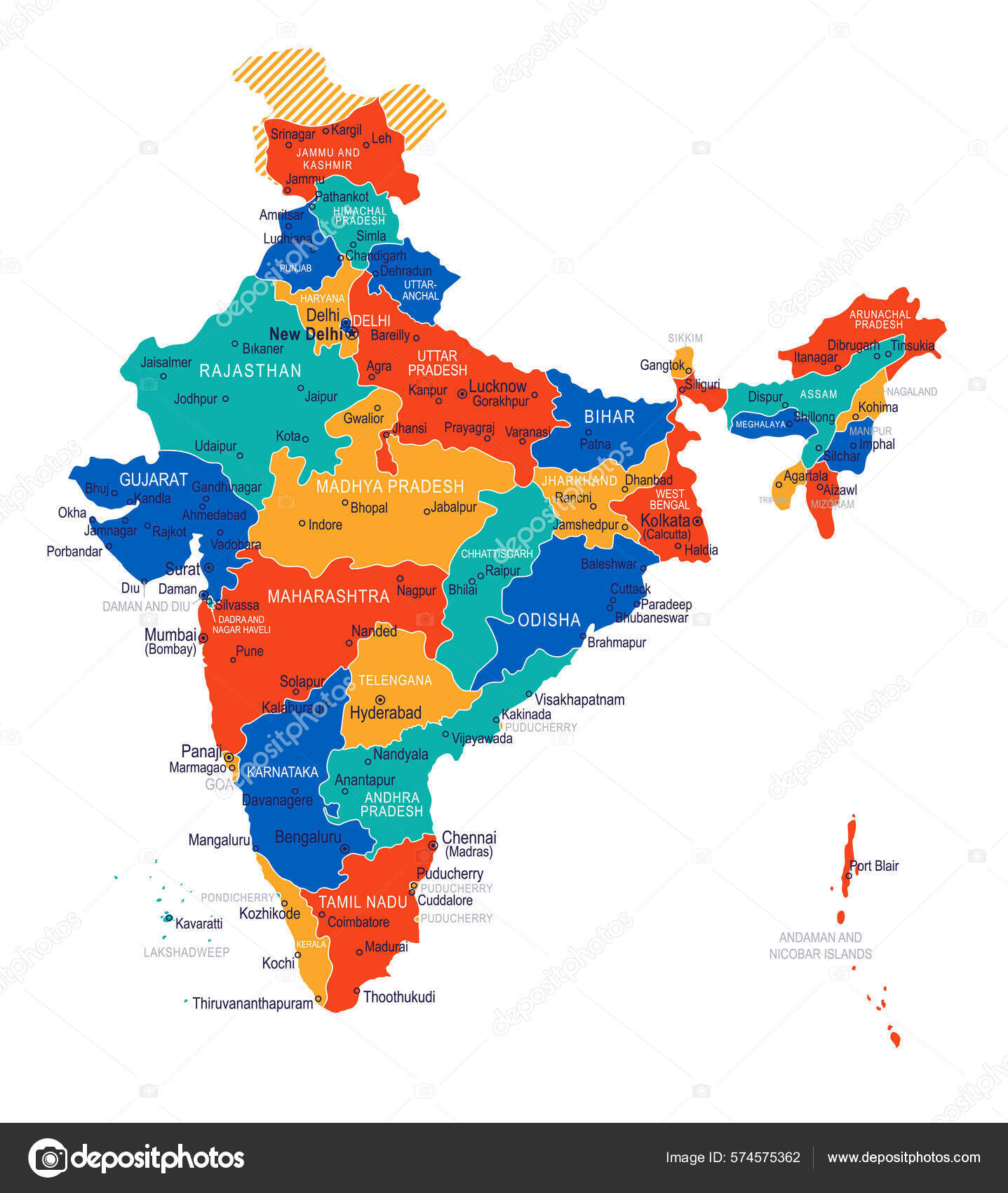 India Map Highly Detailed Vector Illustration Stock Illustration by ...