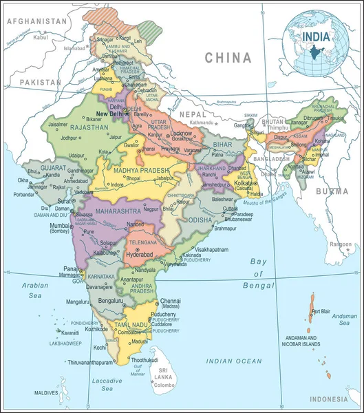 India Map Highly Detailed Vector Illustration Stock Illustration by ...