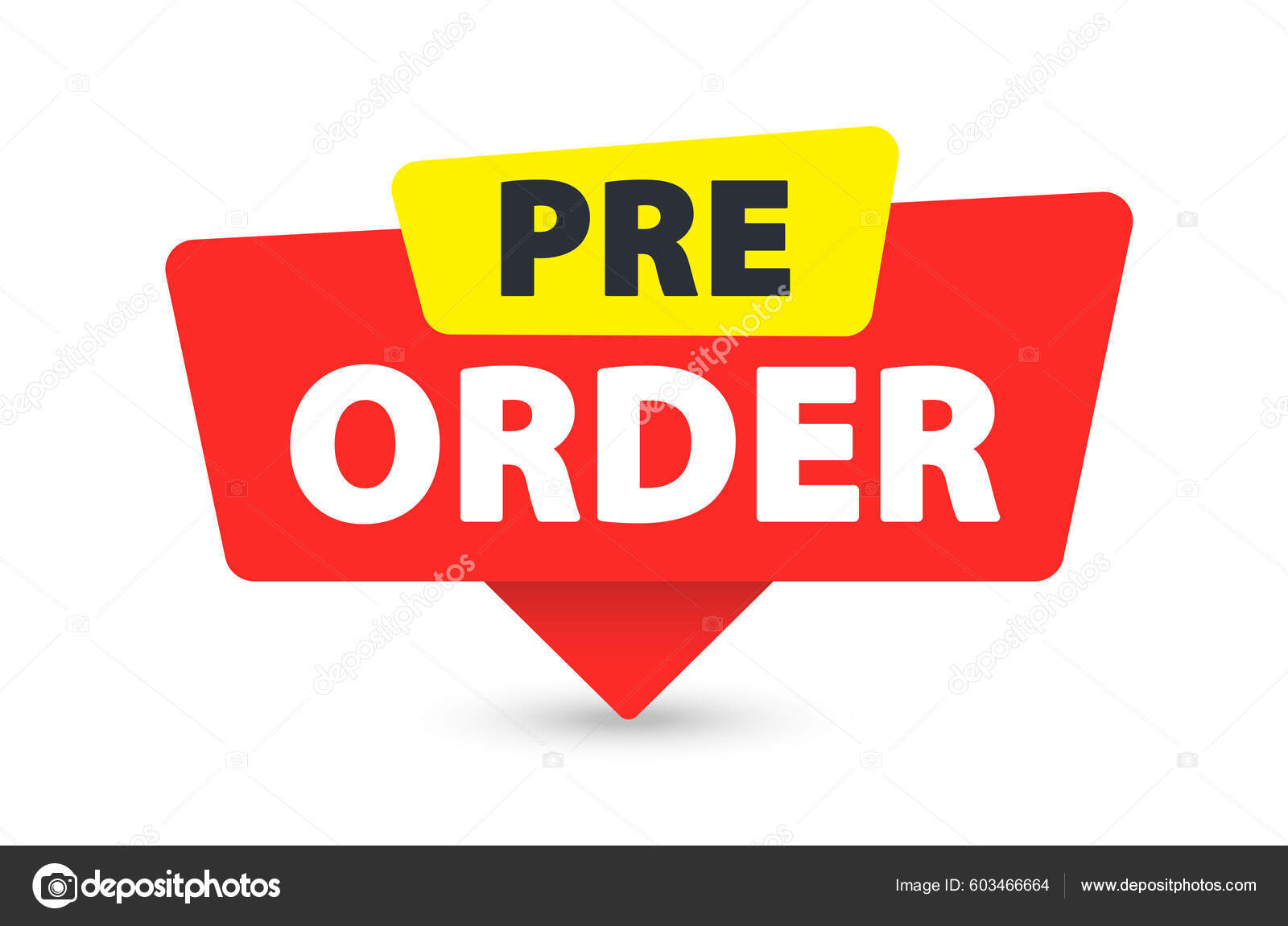Pre Order Banner Speech Bubble Label Sticker Ribbon Template Vector ...