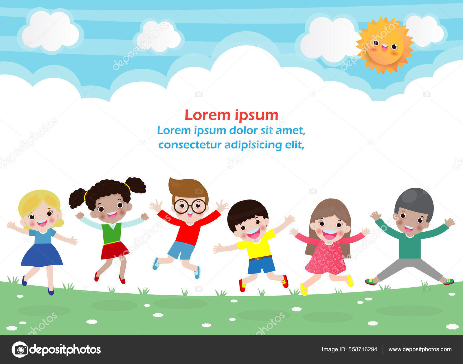 Kids Jumping For Joy Clipart
