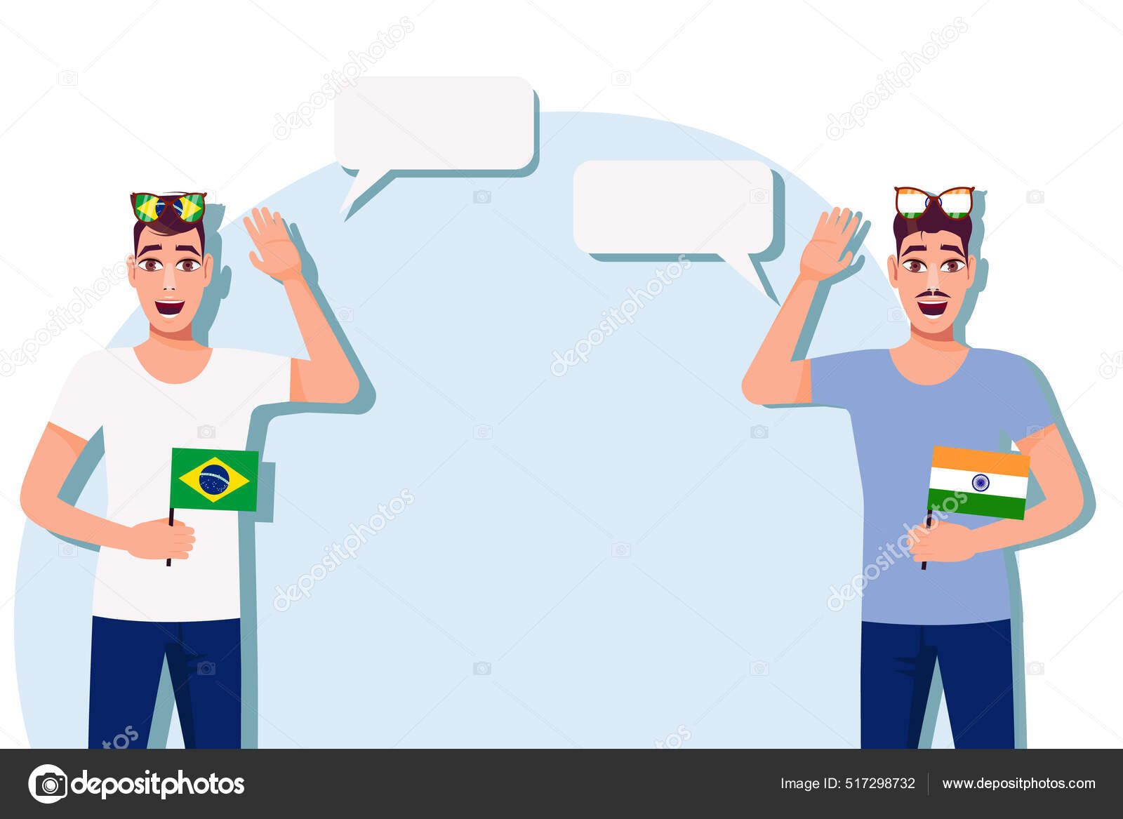 Men Brazilian Indian Flags Background Text Communication Native ...