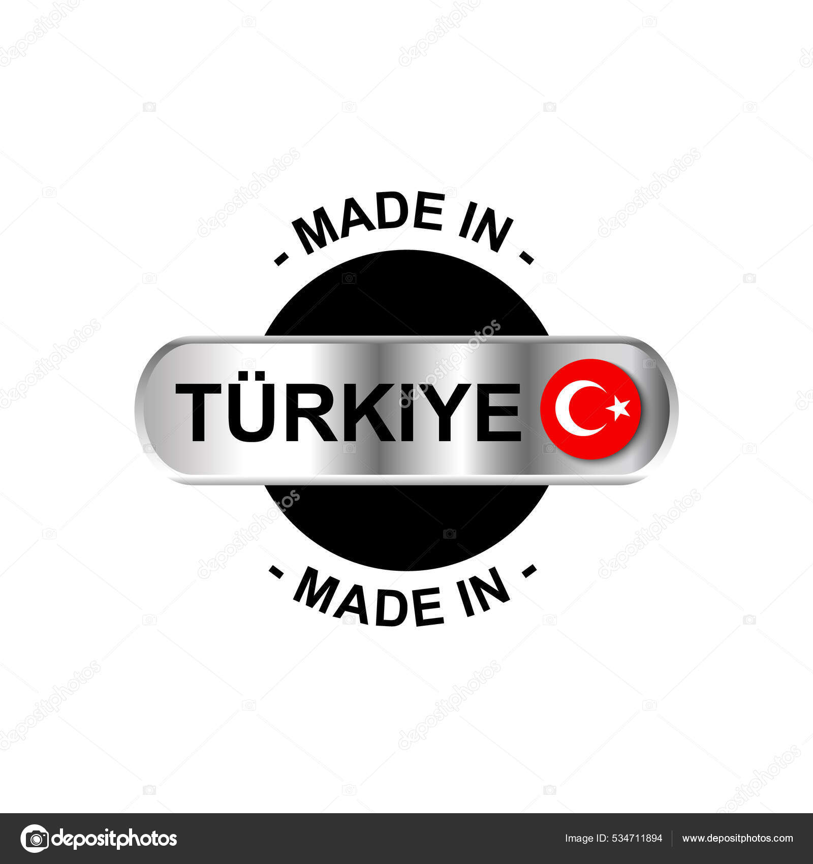 Made Turkiye Label Stamp Badge Logo National Flag Turkey Premium Stock ...