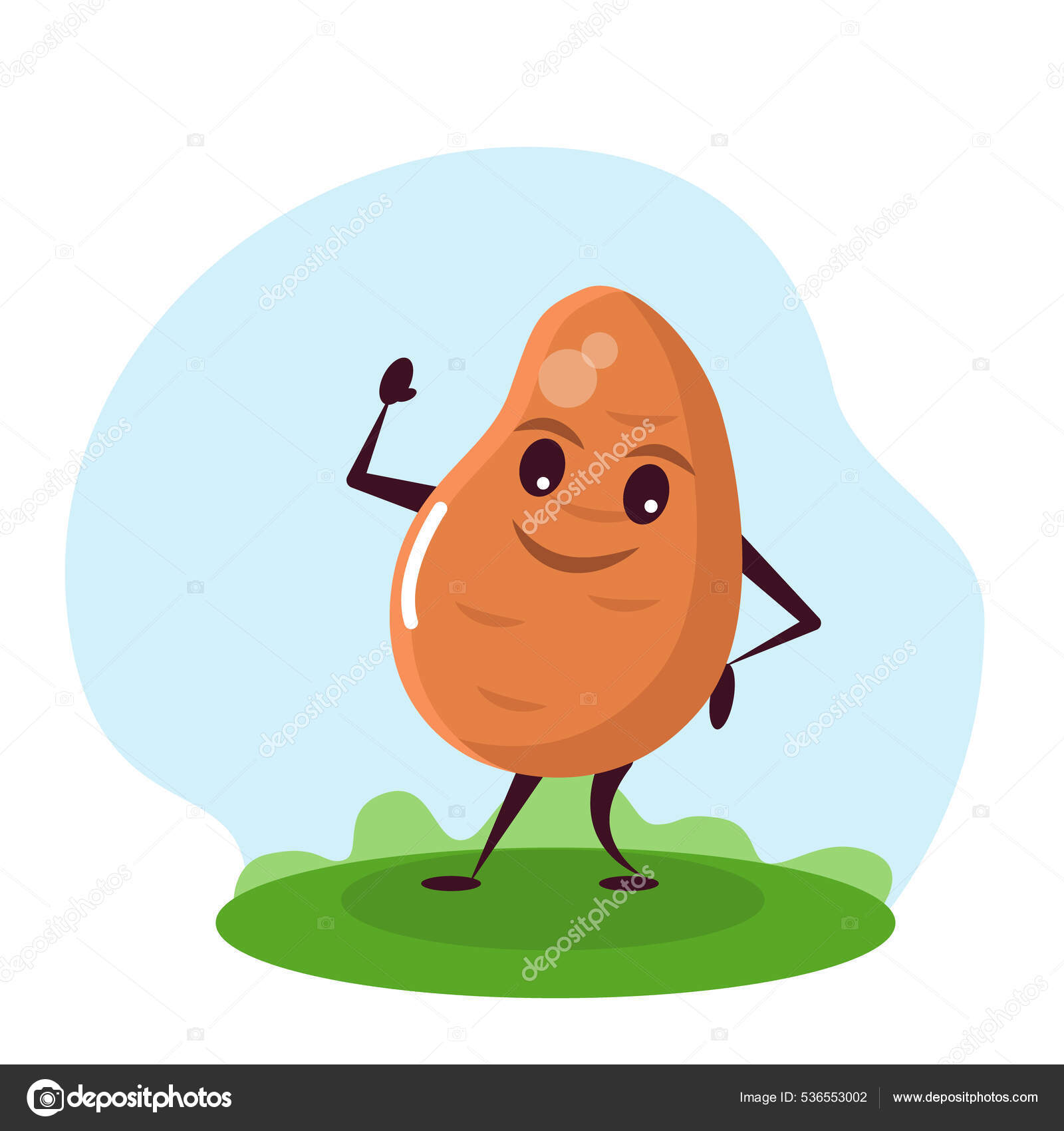 Caráter Engraçado Batata Ilustração Vetorial Estilo Cartoon Para ...