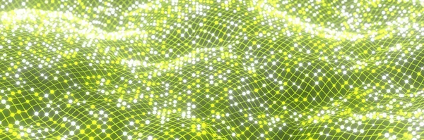 3D rendered abstract green grid network. - Stock Image - Everypixel