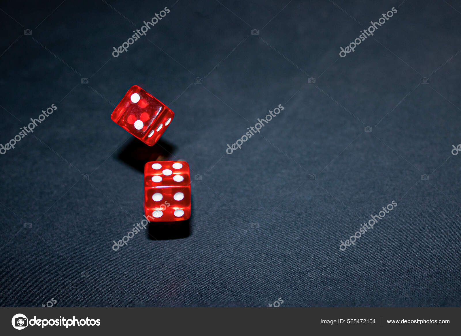 Freeze Red Dice Motion Dark Background Copy Space — Stock Photo ...