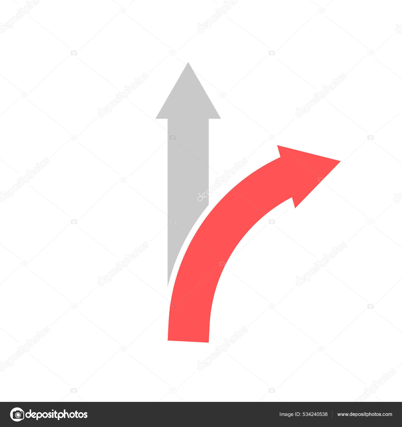 Two Arrows Pointing Different Directions Choice Path Arrow Straight ...
