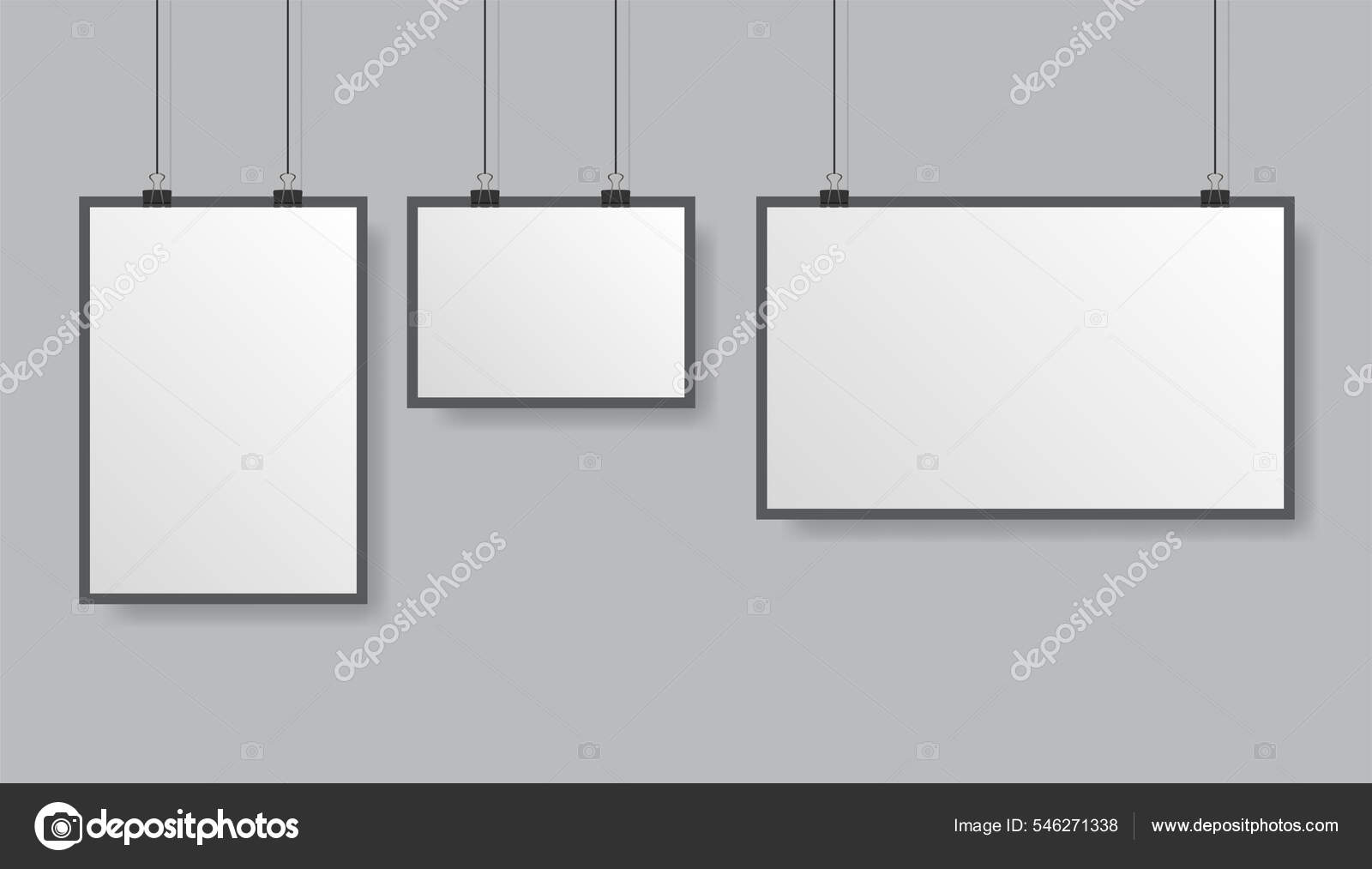 Mockup Poster Vektor Dengan Pinggiran Putih Terisolasi Latar Belakang ...