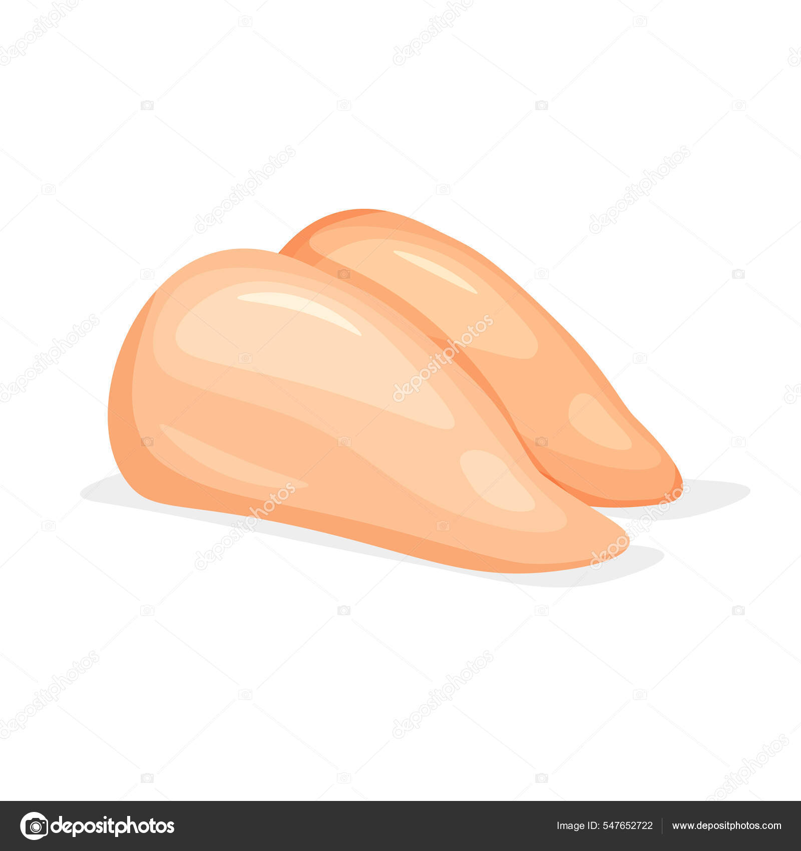 Turkey Chicken Breast Fillet Vector Illustration Trendy Flat Style ...