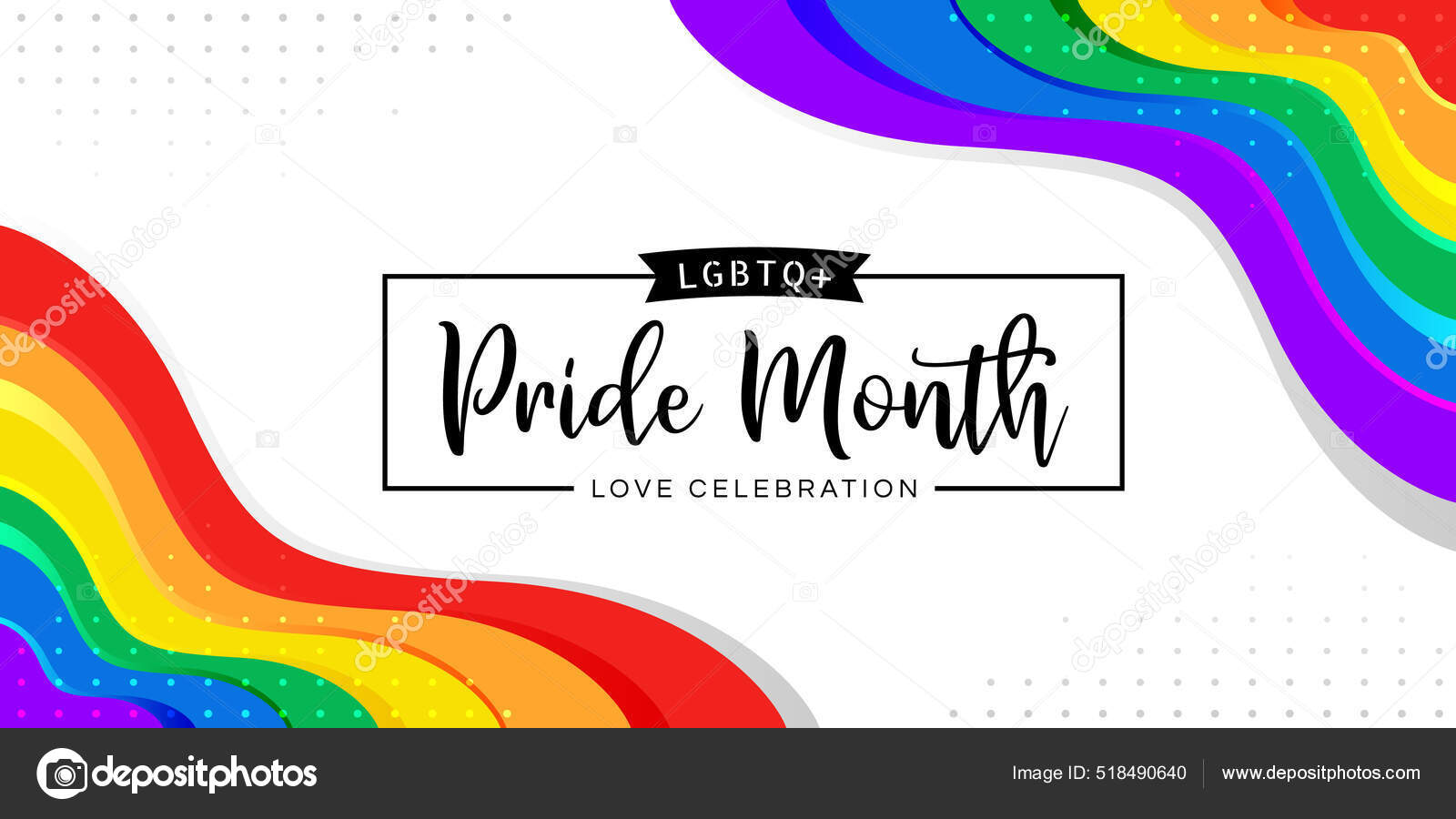 Lgbtq Pride Month Text Corner Frame Abstract Rainbow Pride Flag Stock ...