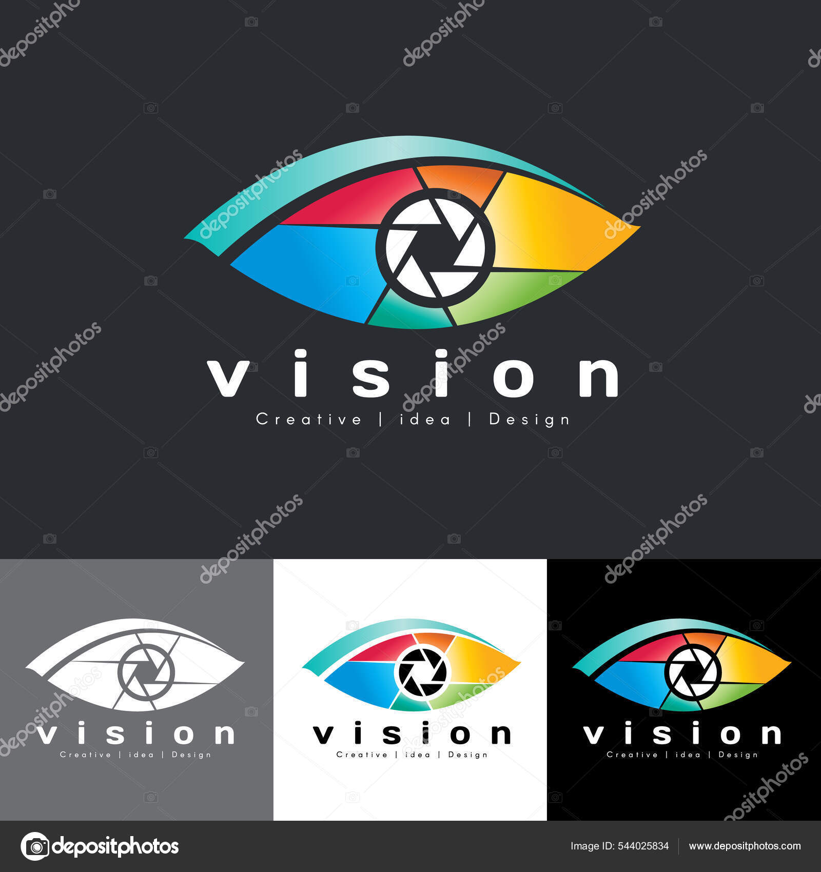 Eye Vision Logo Vector Colorful Tone Mean Vision Creative Idea Stock ...