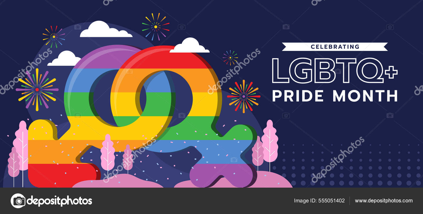 Celebrating Lgbtq Pride Month_ Large Rainbow Male Sign Cross Rainbow ...