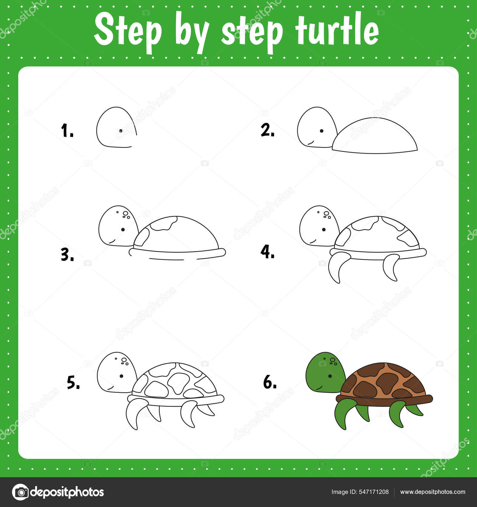 Hvordan Tegne En Skilpadde Trinn For Trinn For Barn How To Draw Easy