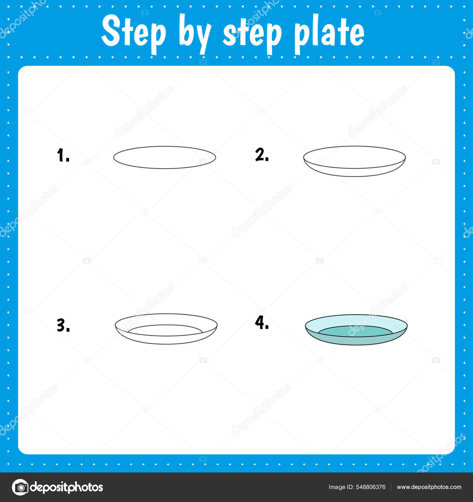 Zeichenstunde Für Kinder Wie Man Einen Teller Zeichnet Zeichenanleitung ...