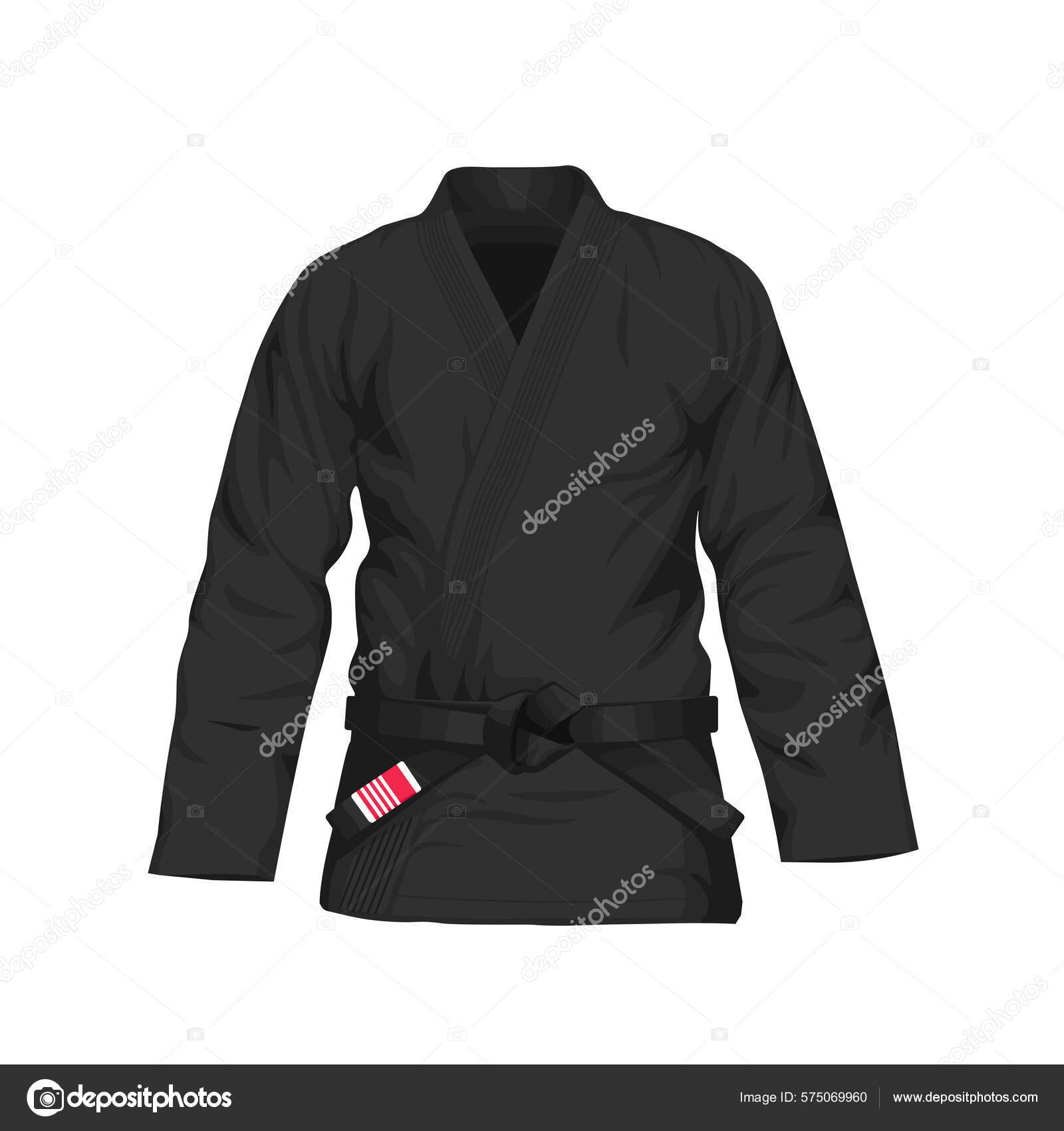 Bjj Black Black Belt Vector Illustration Flat Style Brazilian Jiu Stock ...