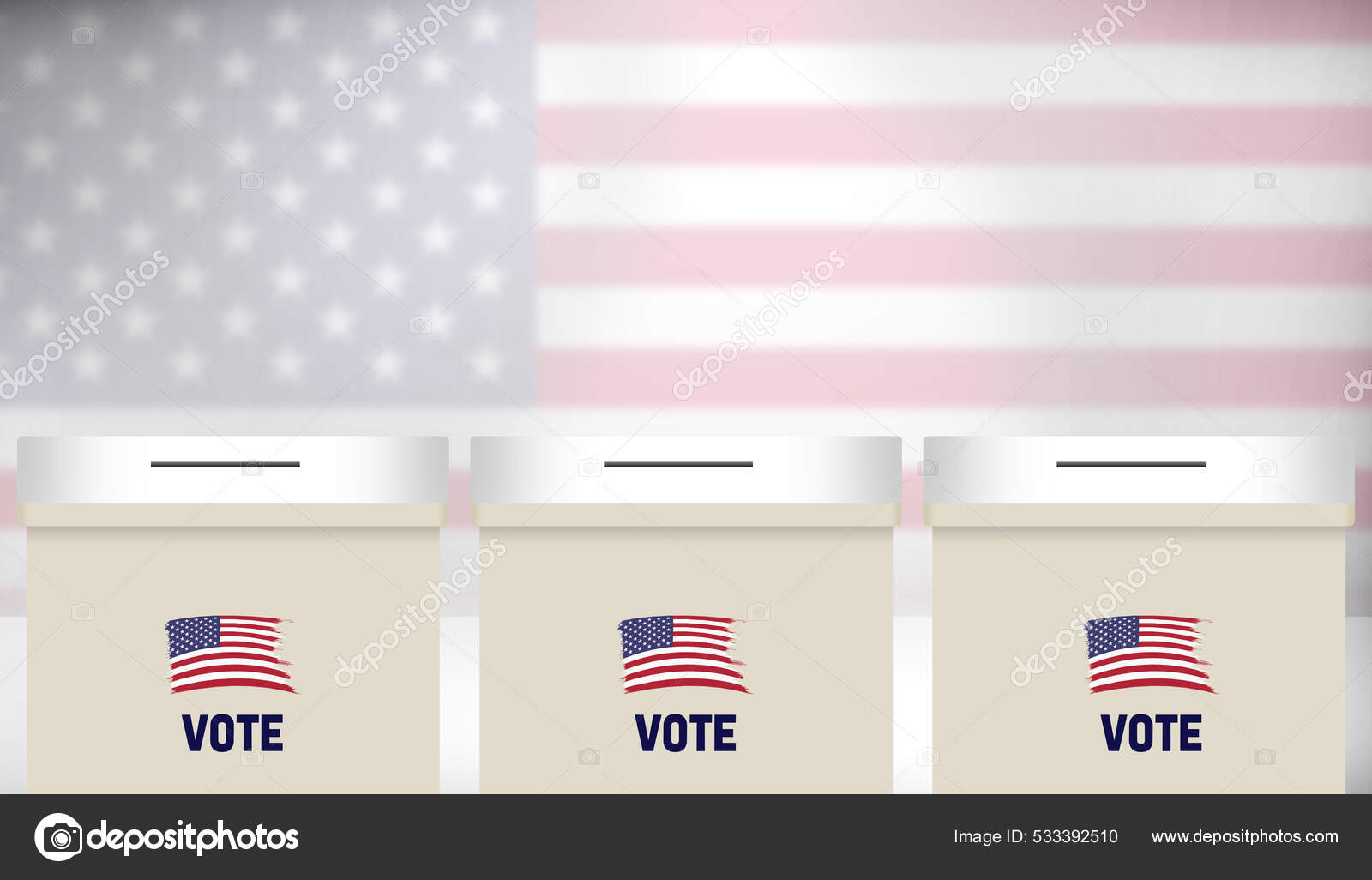 Voting Box United States America Flag Sign Vote Icon Political — Stock ...