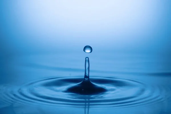 Drops of water and splashes. Blue splash water drop, round water drop ...