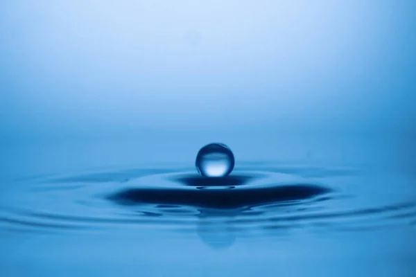 Drops of water and splashes. Blue splash water drop, round water drop ...