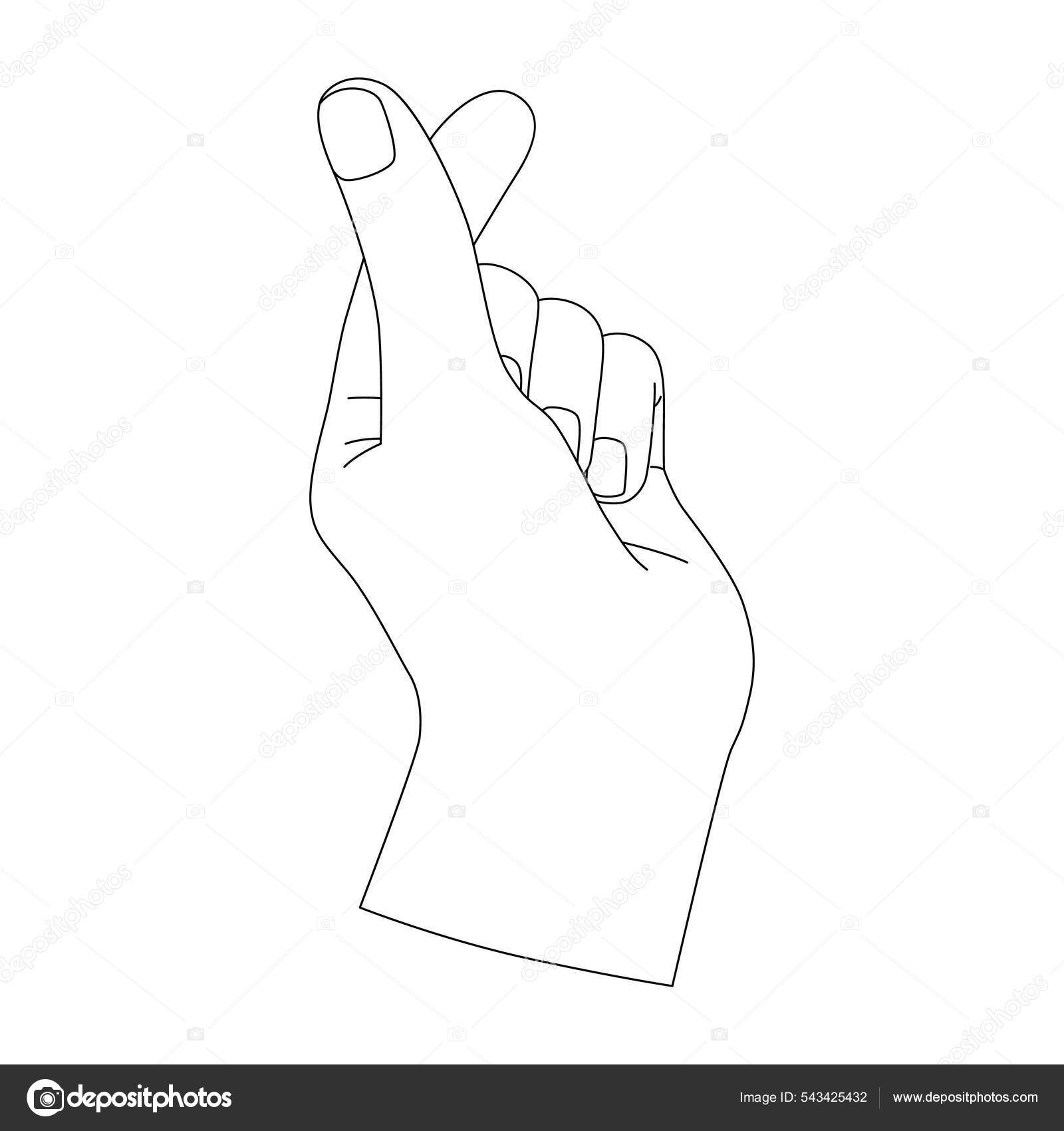 Símbolo Coreano Del Corazón Ilustración Lineal Vectorial Una Mano ...